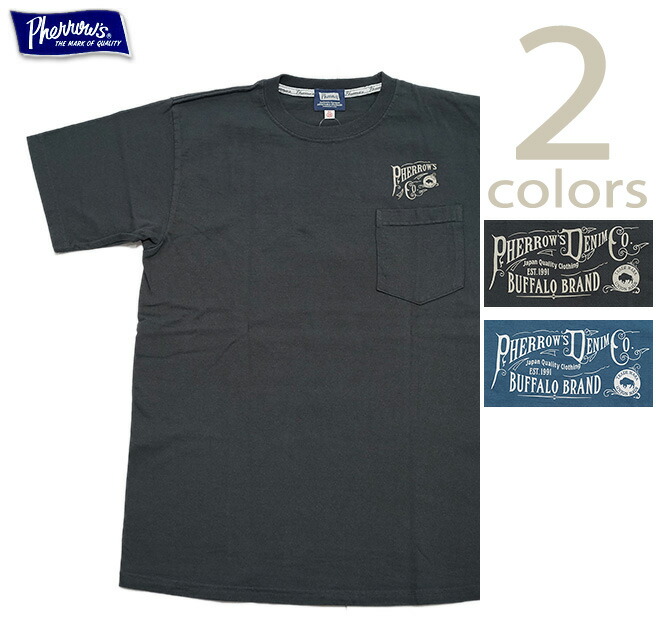 【楽天市場】フェローズ Pherrow's 25S-PPT1 ポケ付きプリントT-シャツ [ Pherrows Co ] [ プリントTシャツ ] [ 半袖Tシャツ ] [ カットソー ...