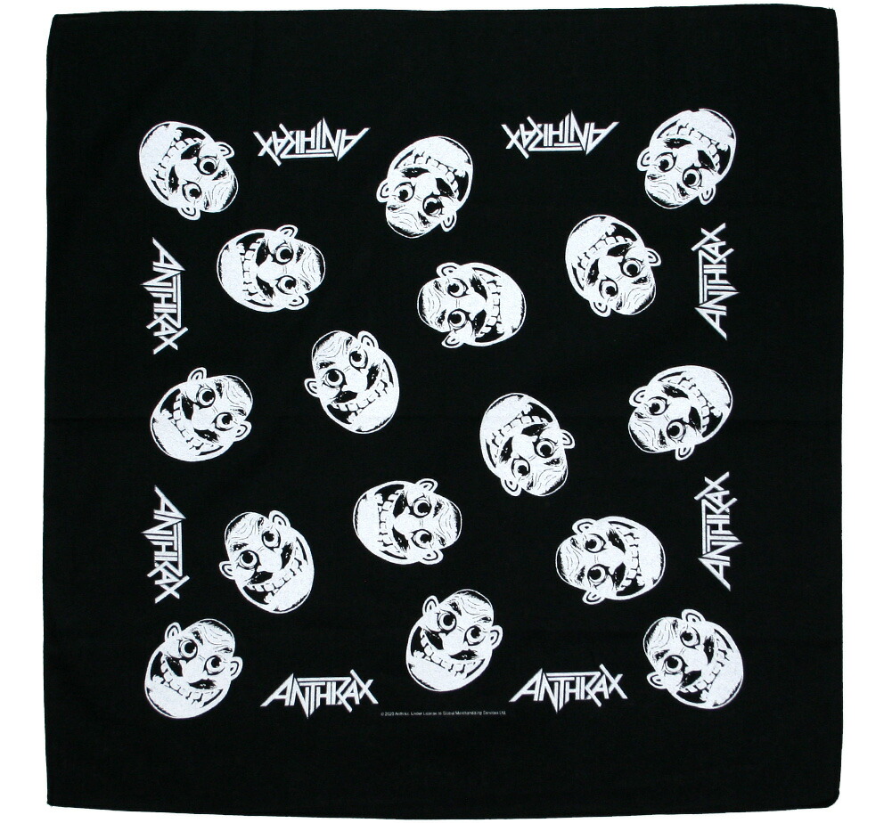 【楽天市場】Anthrax / Not Man Bandanna (Black) - アンスラックス バンダナ：Lury