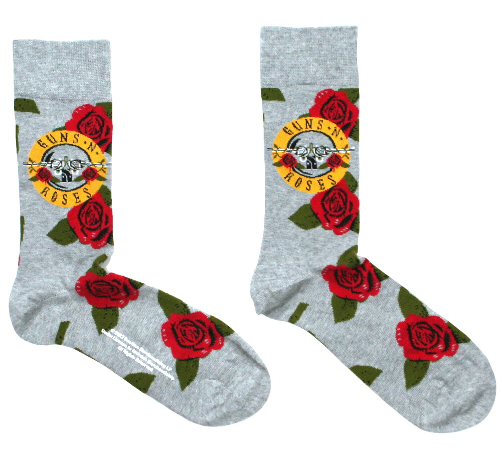 【楽天市場】Guns N' Roses / Bullet Roses Socks (Grey) - ガンズ・アンド・ローゼズ ソックス：Lury