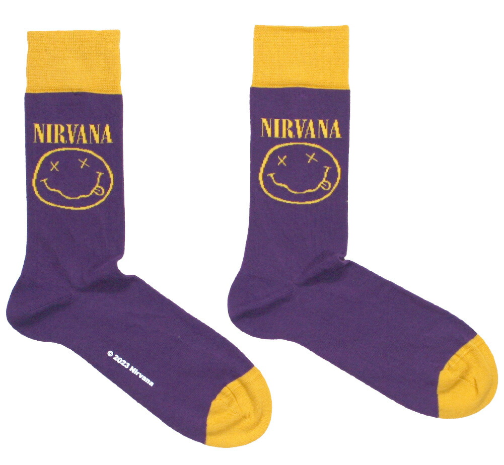 【楽天市場】Nirvana / Smiley Face Socks 1 (Purple) - ニルヴァーナ ソックス：Lury