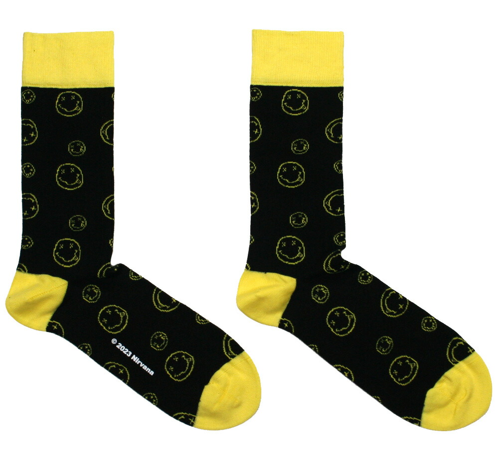 【楽天市場】Nirvana / Smiley Face Socks 2 (Black) - ニルヴァーナ ソックス：Lury