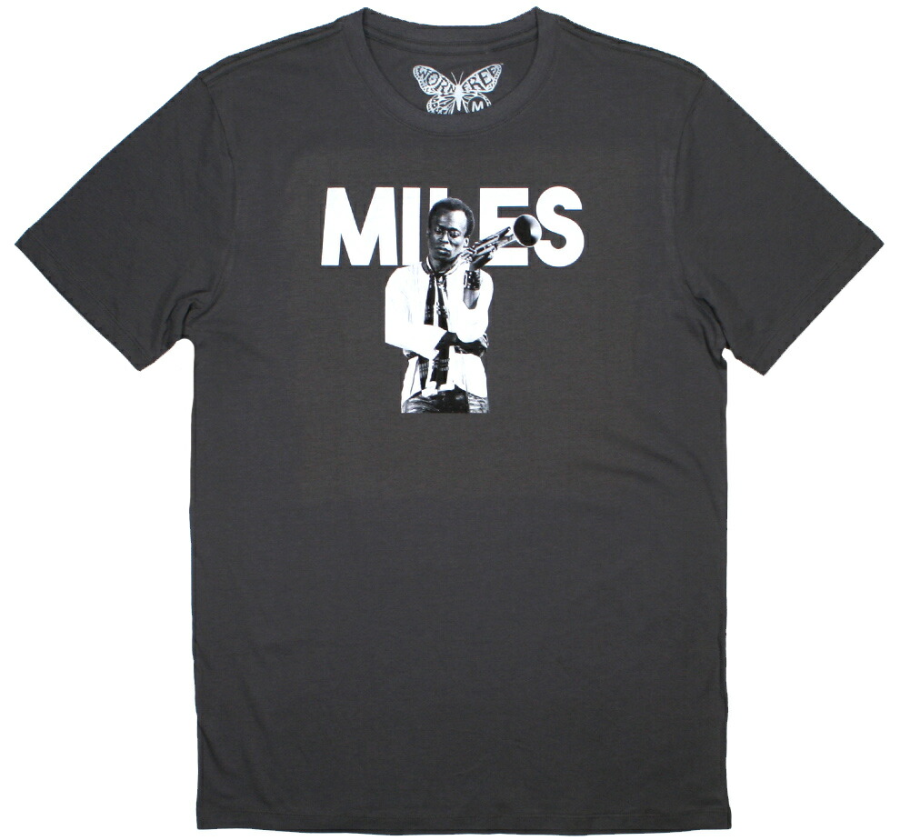【楽天市場】[Worn Free] Miles Davis / Logo & Portrait Tee (Charcoal) - [ウォーン ...