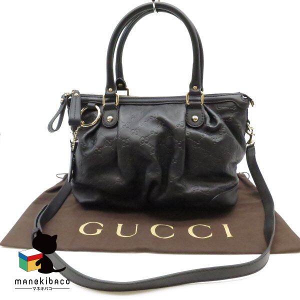 【楽天市場】グッチ GUCCI ブラック 247902 GG グッチシマ レザー 2WAY 黒 ゴールド金具 スーキー ハンドバッグ ...