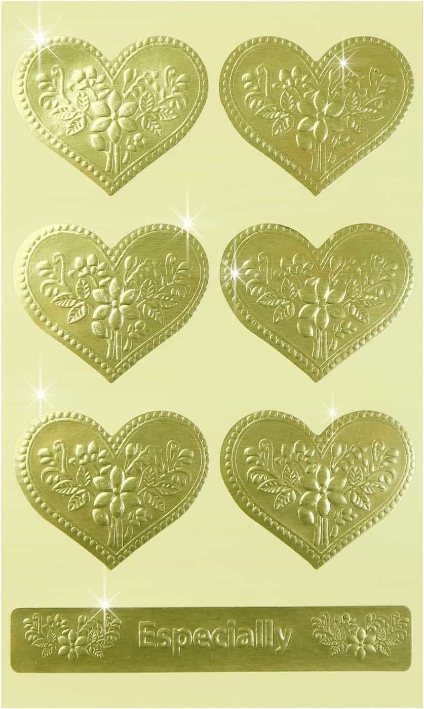 【楽天市場】ギフトシール ゴールド ハート エンボスシール 42×35mm 5シート入り プレゼント きらきらぷんぷん丸 FSEL-003：マスク本舗