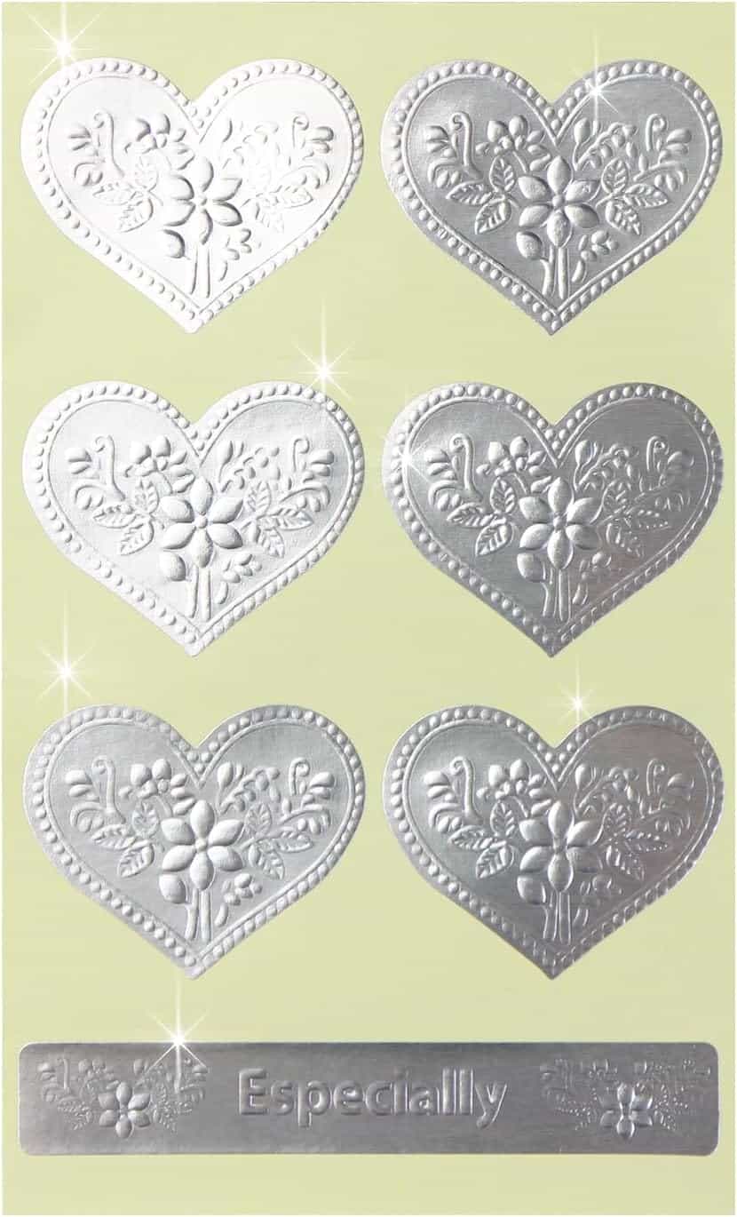 【楽天市場】ギフトシール シルバー ハート エンボスシール 42×35mm 5シート入り プレゼント きらきらぷんぷん丸 FSEL-004：マスク本舗