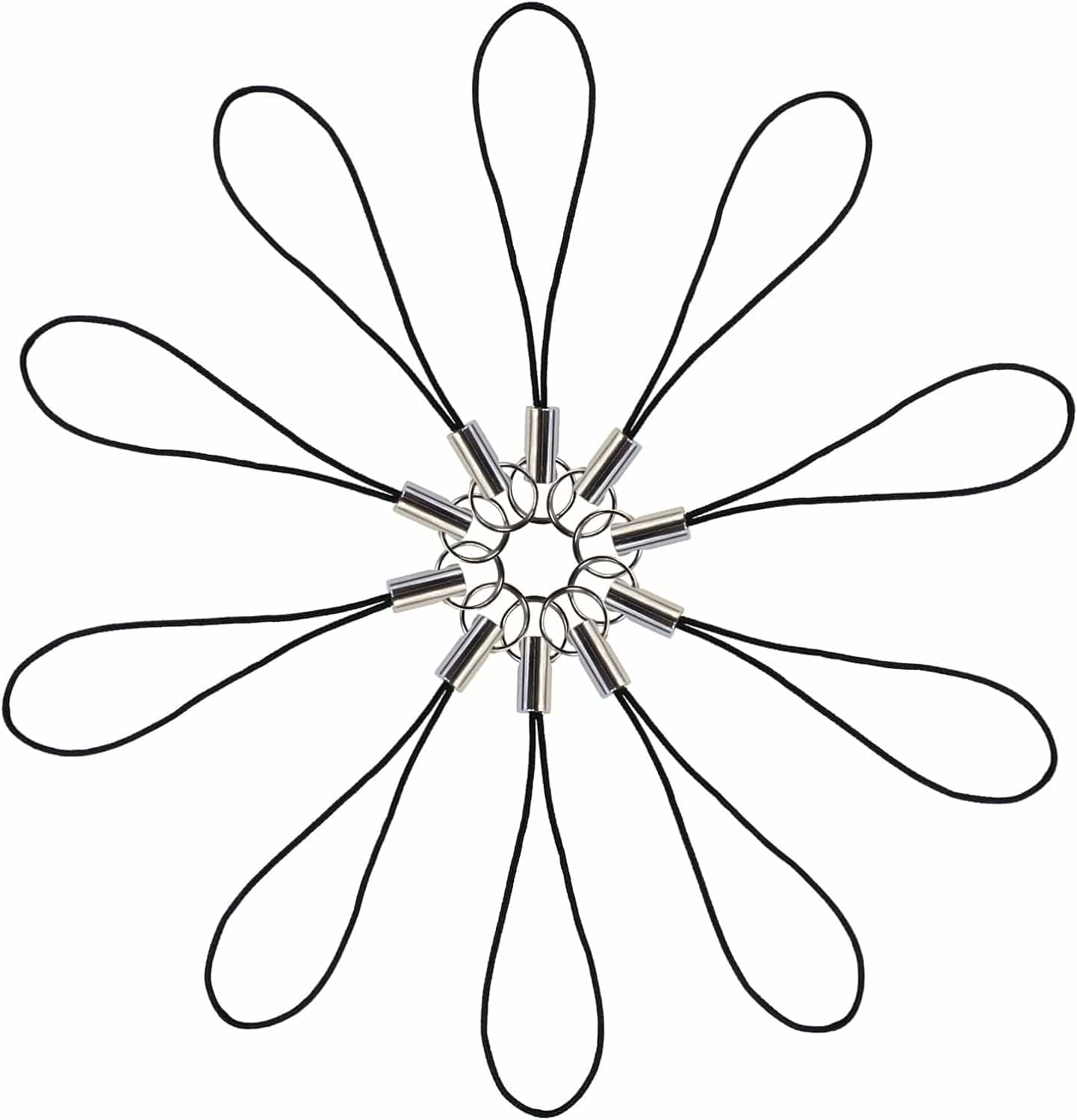 【楽天市場】【レビューで100円クーポン】携帯ストラップ ブラック 二重リング付き キーホルダー リングストラップ 10本入 きらきらぷんぷん ...