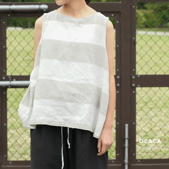 【楽天市場】OCACA オカカサイドタックのノースリーブ プルオーバー リネン ブラウス＜ALETTA＞【日本製】【ハンドメイド】【送料無料 ...