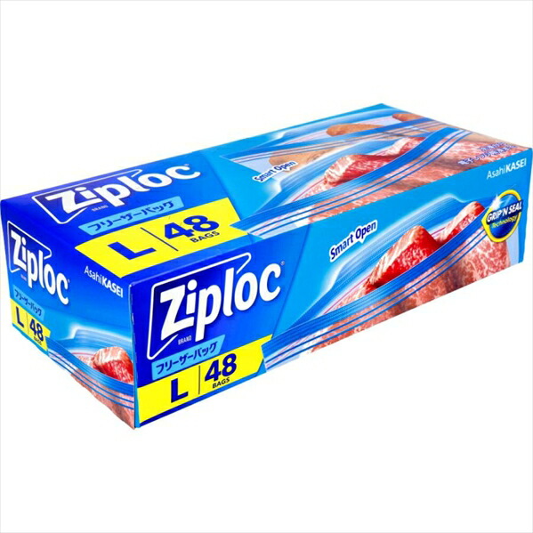 【楽天市場】ジップロック ziploc 旭化成ホームプロダクツ フリーザーバッグ ダブルジッパー 冷凍解凍用 Lサイズ 48枚入り X3箱：日用品・消耗品ショップなごみ