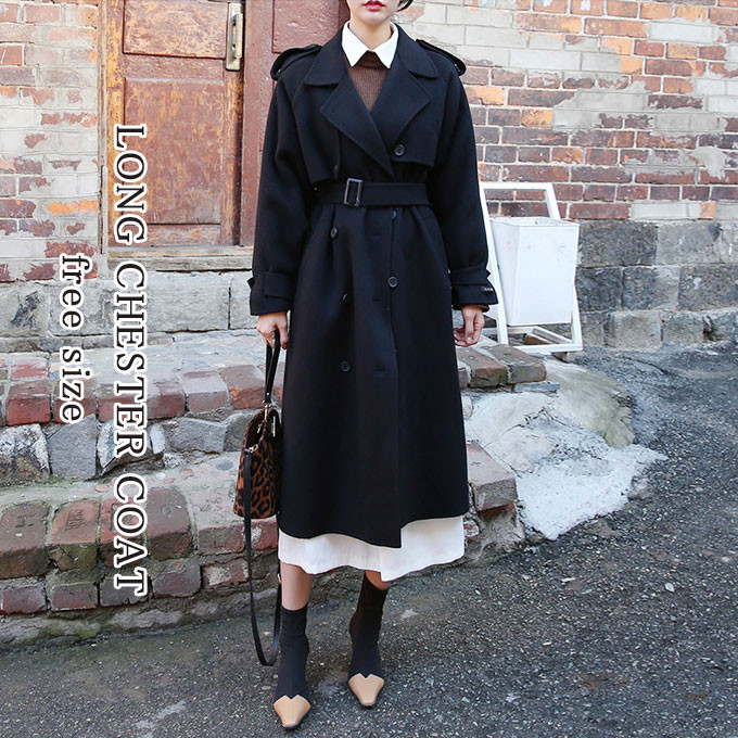 【楽天市場】チェスターコート レディース アウター チェスター コート ロングコート 大きいサイズ 大きめ ゆったり 無地 秋冬 暖かい ...