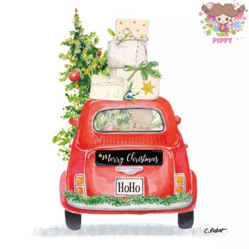 【楽天市場】PPD ペーパーナプキン☆Christmas Taxi☆（1枚/バラ売り）車 ギフト プレゼント クリスマスツリー 星 クリスマス ...