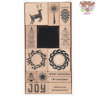 【楽天市場】RICO DESIGN スタンプ13個入りセット☆アイラブクリスマス（Stamp set I love Christmas ...
