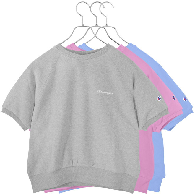 【楽天市場】【Champion/チャンピオン】ウィメンズ ショートスリーブスウェットシャツ 25SS チャンピオン（ヘザーグレー/ペールパープリッシュピンク/ペールブルー）（M/L）（CW ...