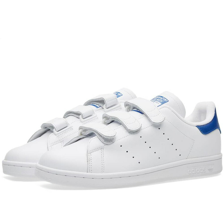 【楽天市場】adidas アディダス オリジナルス STAN SMITH CF スタンスミス コンフォートベルクロ ブルー/ホワイト ...