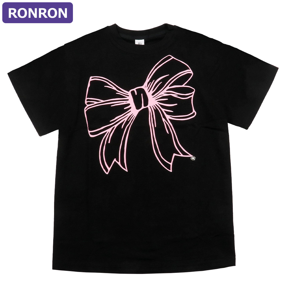 【楽天市場】ロンロン RONRON Tシャツ BIG RIBBON LINE T SHIRT RR3237BP BLACK PINK 半袖 ...