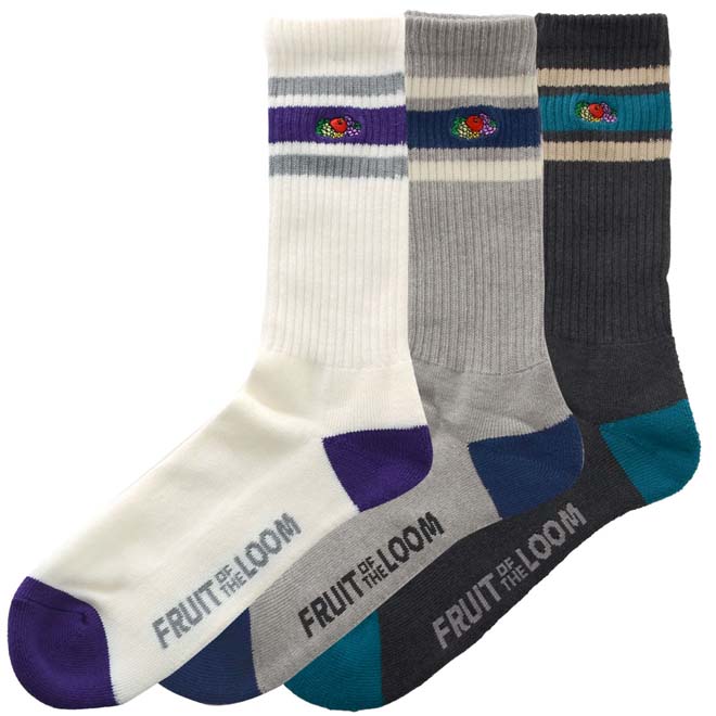 【楽天市場】FRUIT OF THE LOOM(フルーツオブザルーム) 3P C FTL 3ライン刺繍ソックス リブ3ラインロゴ刺繍クルーソックス （3足セット） ふくらはぎ丈 メンズ 靴下 ...