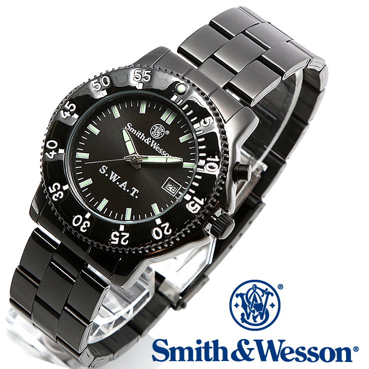 【楽天市場】スミス＆ウェッソン Smith & Wesson 正規品 ミリタリーウォッチ 腕時計 メンズ SWAT WATCH BLACK ...