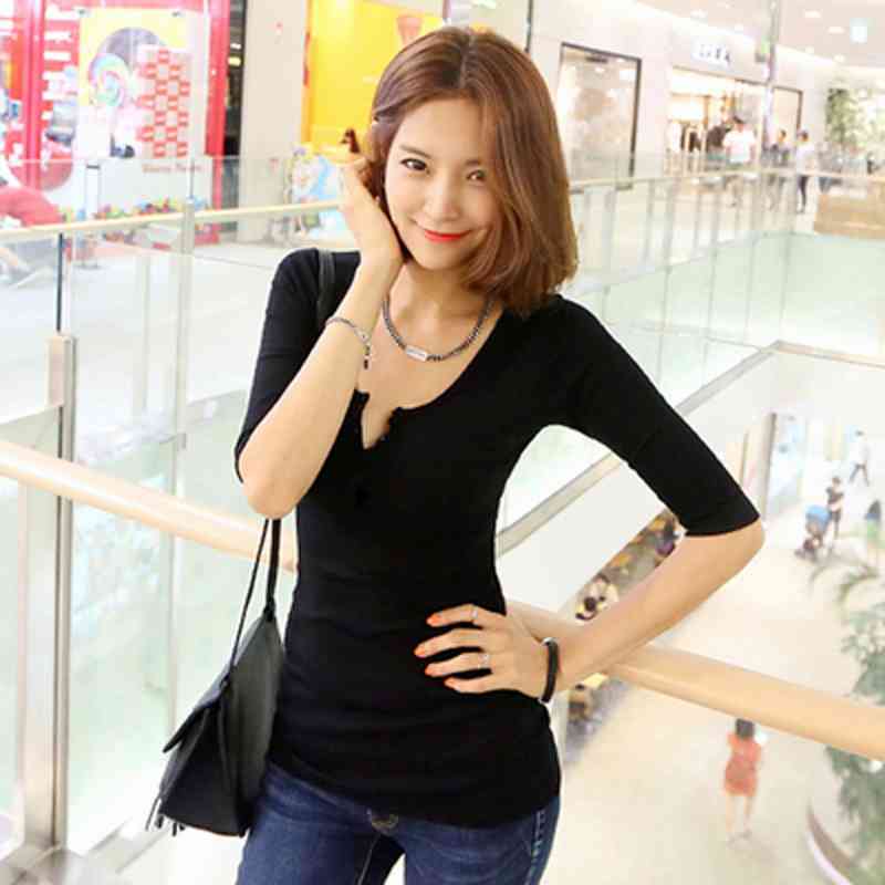 【楽天市場】【\クーポン利用で20%OFF!／】 Tシャツ レディース コーデ ブラウス ブランド ロング 薄手 半袖 かわいい 涼しい 大人 ブラック カジュアル ティーシャツ Vネック 7 ...