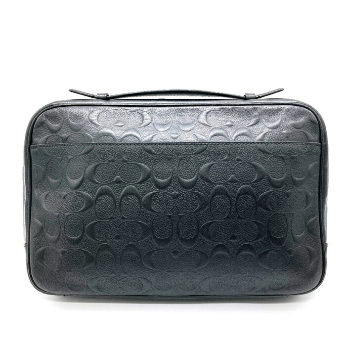 【楽天市場】COACH コーチ セカンドバッグ ポーチ 66555 エンボス ブラック 【中古】 rm：goldragstation