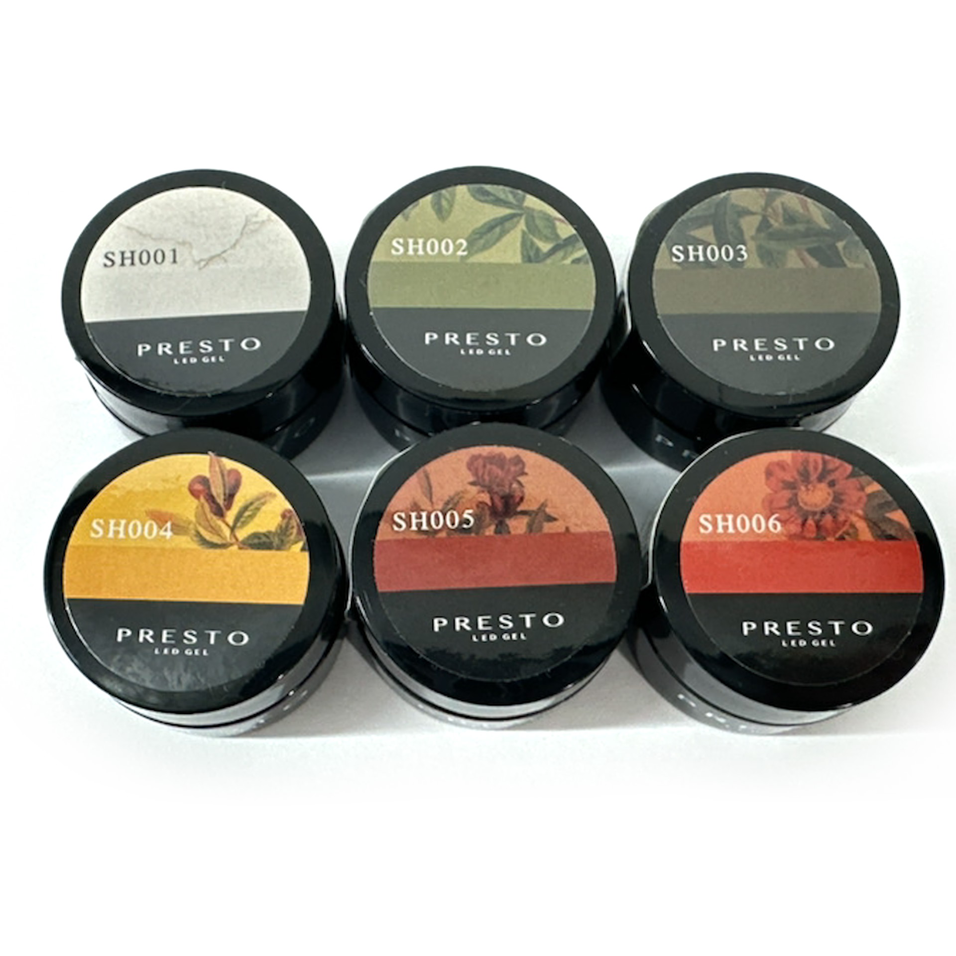 【楽天市場】【6色セット】【PRESTO】アンリミテッドカラー カラージェル プレストジェル 2.7g ジェルネイル プレスト SH001 SH002 SH003 SH004 SH005 ...