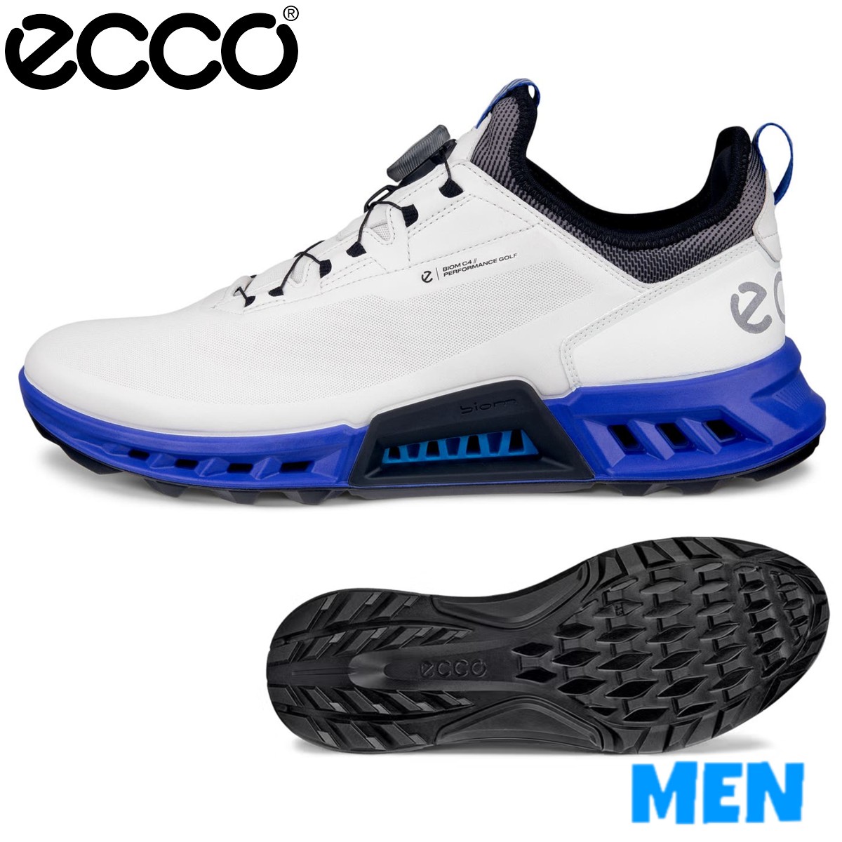 【楽天市場】ecco エコーメンズ GOLF BIOM C4 BoaEG130424-61109スパイクレスシューズホワイト ブルー：72楽天市場店