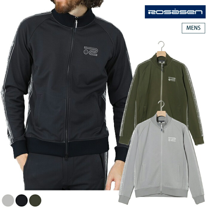 【楽天市場】【50%OFF SALE】Rosasenロサーセン メンズ ジャカードラインスウェットブルゾン 吸水速乾 UV ストレッチ 044 ...