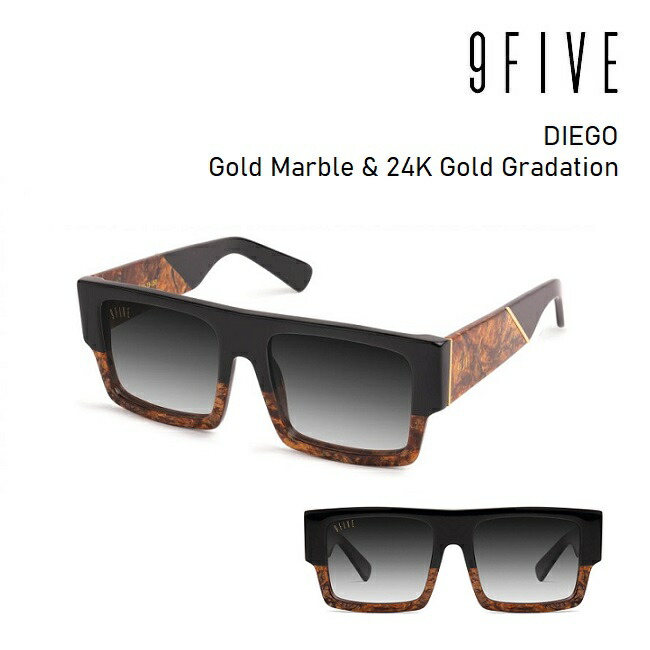 【楽天市場】サングラス ナインファイブ 9five DIEGO Gold Marble & 24K Gold Gradation ディエゴ ...