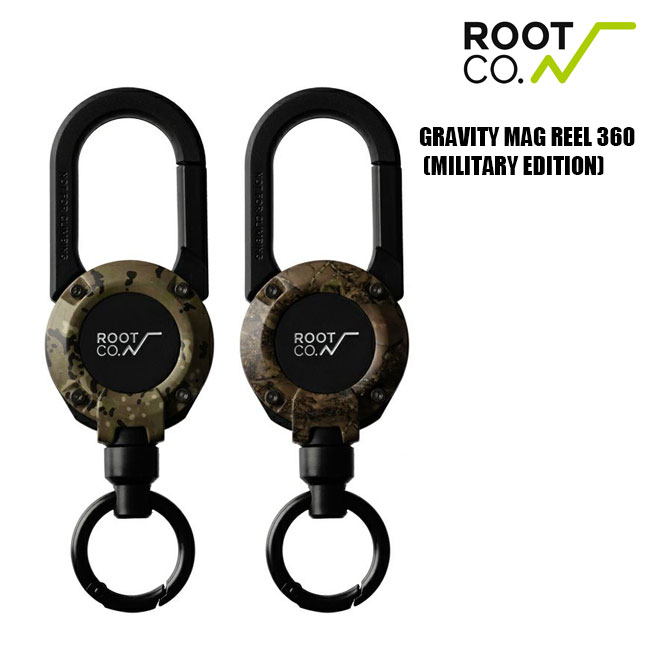 【楽天市場】ROOT CO. ルート コー カラビナリール GRAVITY MAG REEL 360 MILITARY EDITION マグネットを内蔵したカラビナ付きコードリールキーホルダー ...