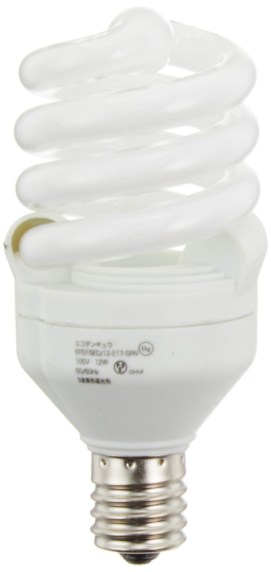 【楽天市場】オーム電機 電球形蛍光灯 エコデンキュウ スパイラル形 E17 60形相当 昼光色 [品番]06-0246 EFD15ED/12-E17SPN：GOODWOODS