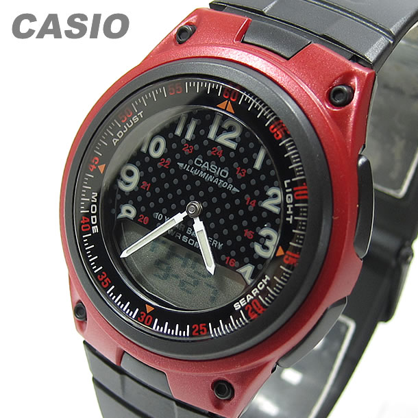 【楽天市場】CASIO カシオ AW-80-4B/AW80-4B ベーシック アナデジ レッド キッズ 子供 かわいい メンズ チープカシオ ...