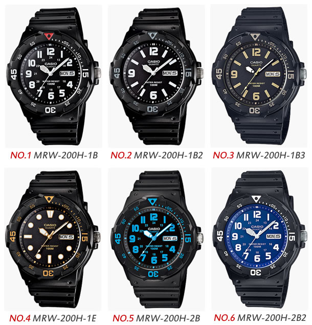 【楽天市場】【出荷時、新品電池に交換致します】 【全18モデル】CASIO SPORTS カシオ スポーツ MRW-200H-1B MRW-200H-1B3 MRW-200H-2B MRW ...