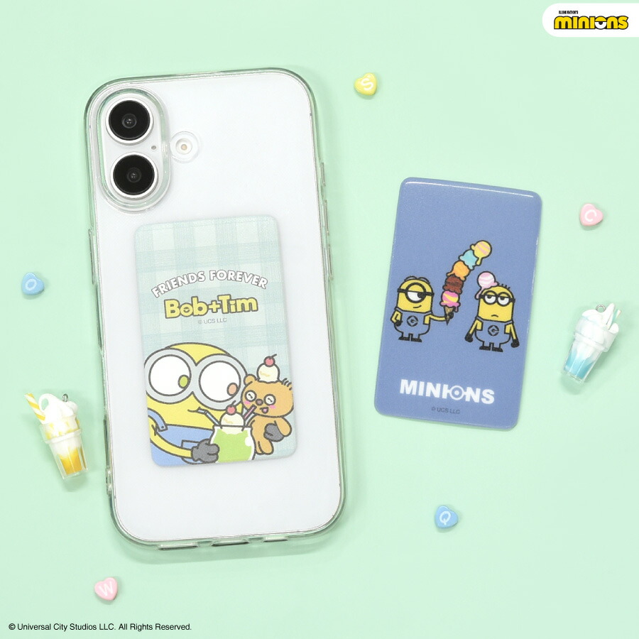 【楽天市場】【公式】『怪盗グルー／ミニオンズ』シリーズ スマ冷え Premium 吸熱シート シール ステッカー スマホアクセサリ ミニオン ボブ ティム ケビン スチュアートブルー グリーン ...