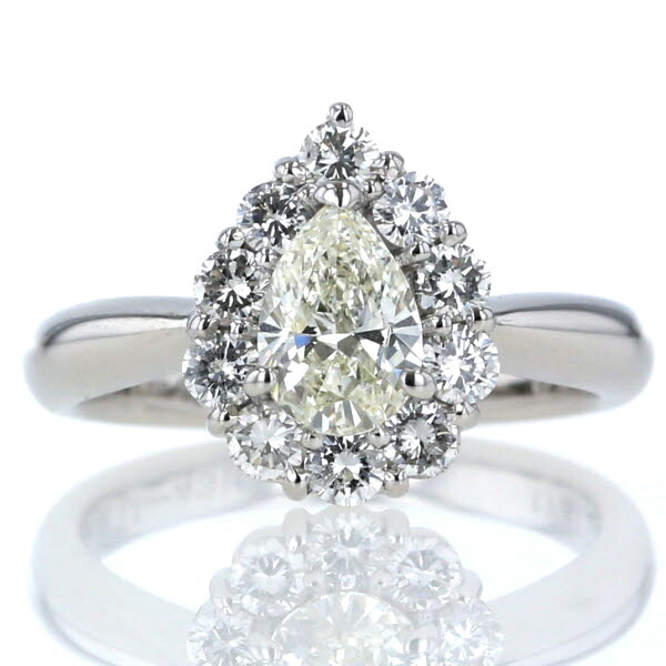 【楽天市場】Pt900 プラチナ リング ダイヤモンド0.741ct/0.60ct ペアシェイプ 雫 ドロップ 絞り 取り巻き 指輪 11.5号【新品仕上済】【zz】【中古】【送料無料】：銀座 ...