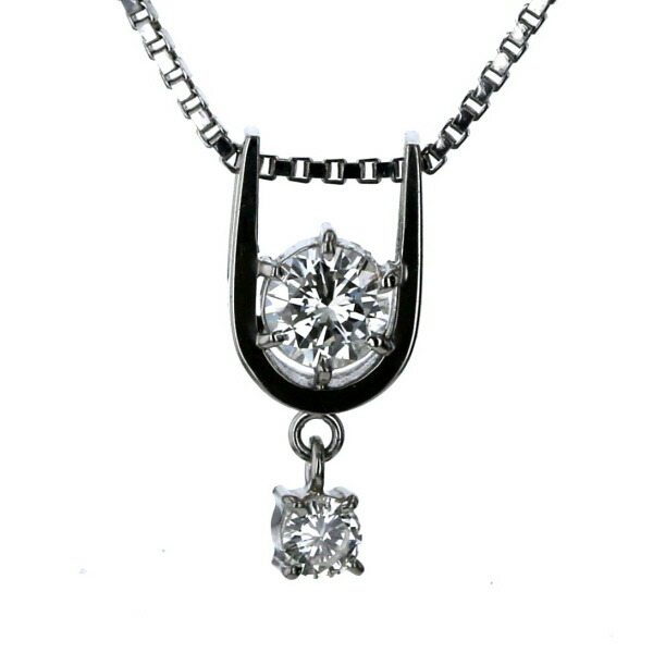 【楽天市場】LASoma Pt850 Pt900 プラチナ ネックレス ダイヤモンド 0.33ct/0.10ct U字 スイング 2粒 ホースシュー 40cm【新品仕上済】【zz】【中古 ...