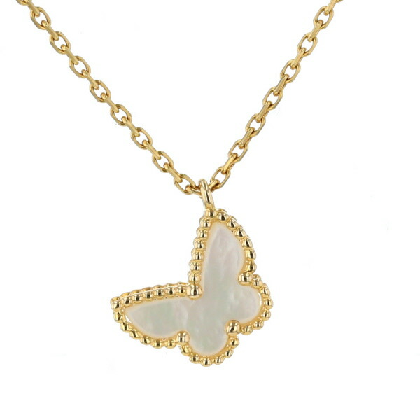 【楽天市場】 ヴァンクリーフ VCA K18YG ゴールド ネックレス シェル マザーオブパール スイートアルハンブラ ミニパピヨン 蝶 バタフライ 40cm【新品仕上済】【zz】【中古 ...