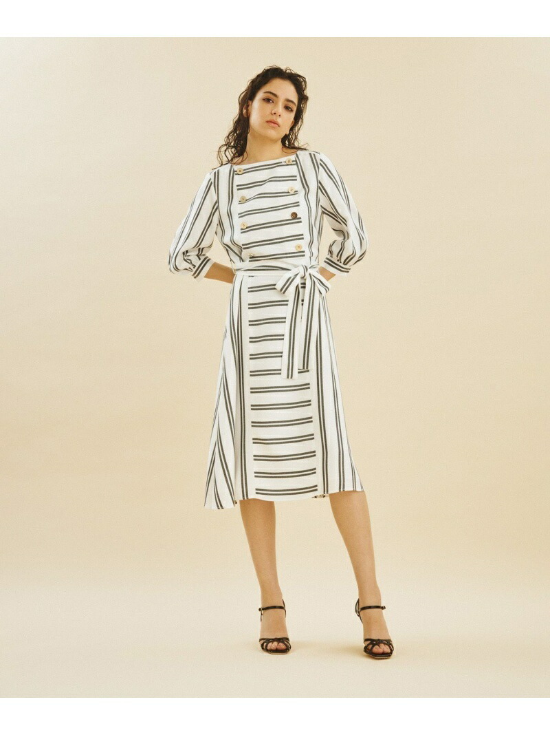 【楽天市場】【SALE／60%OFF】コンビストライプドレス GRACE CONTINENTAL グレースコンチネンタル ワンピース・ドレス ...
