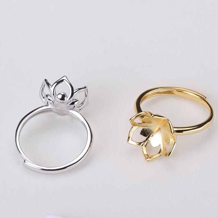 【楽天市場】指輪 リング 空枠 レディース アクセサリー パーツ 材料 装飾 土台 かわいい おしゃれ ジュエリー DIY S925 軽量 クラシック ロータス パール用 シルバー ゴールド ...