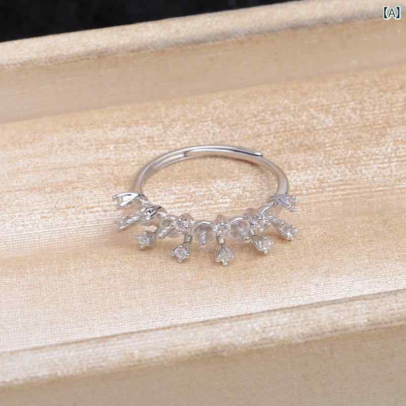 【楽天市場】指輪 リング 空枠 レディース アクセサリー パーツ 材料 装飾 土台 かわいい おしゃれ ジュエリー S925 パール用 マルチ 開口 ゴールド：Grams楽天市場店