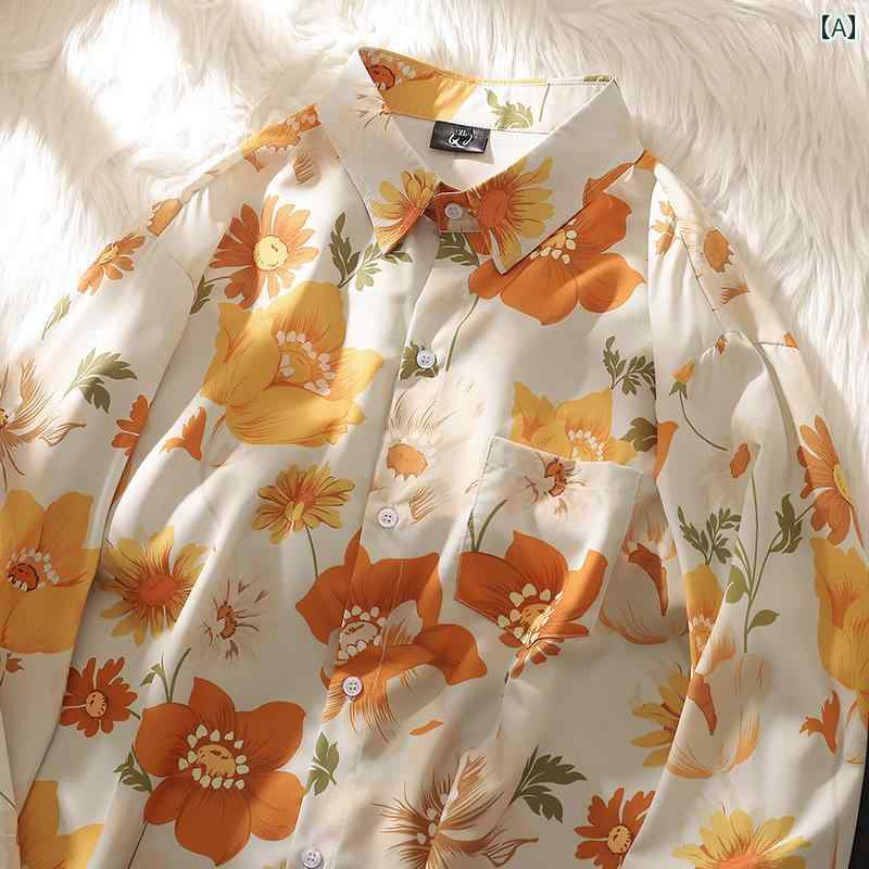 【楽天市場】ボタニカル柄 カジュアル シャツ レディース メンズ カップル レトロ フラワープリント オール 長袖 トップス ゆったり シャツ ...