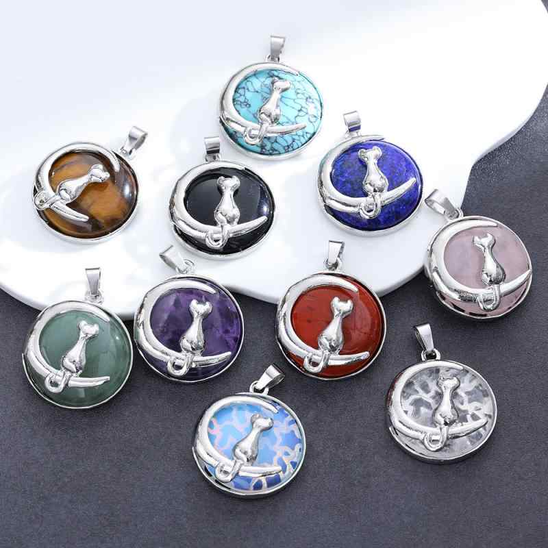 【楽天市場】ネックレス 天然石 紫水晶 アメジスト ローズクォーツ 紅水晶 六角柱 猫モチーフ ダウジング 振り子 スピリチュアル 占い お ...