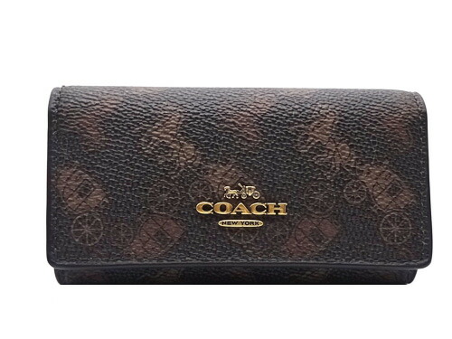 【楽天市場】【コーチ箱 紙袋付き ギフト包装無料】コーチ キーケース ホース アンド キャリッジ プリント キーケース C9612 B4AWV ...