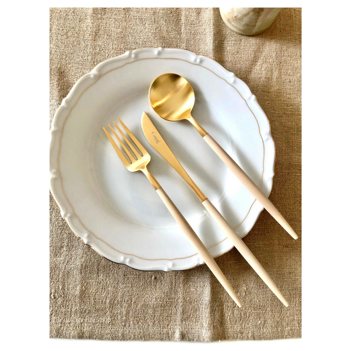 【楽天市場】Cutipol（クチポール）GOA ゴアivory Gold [アイボリーゴールド]3本セット 大人用カトラリーセットスプーン フォーク ナイフおしゃれ ギフト お食事：GRAYBEAR