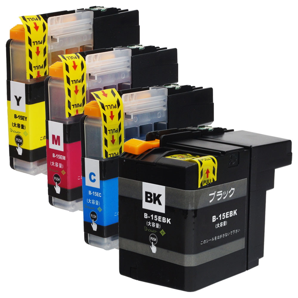 【楽天市場】ブラザー用 互換インクカートリッジ LC15E-4PK 全色大容量 (BK/C/M/Y) 4色セット 残量表示機能付 ICチップ ...