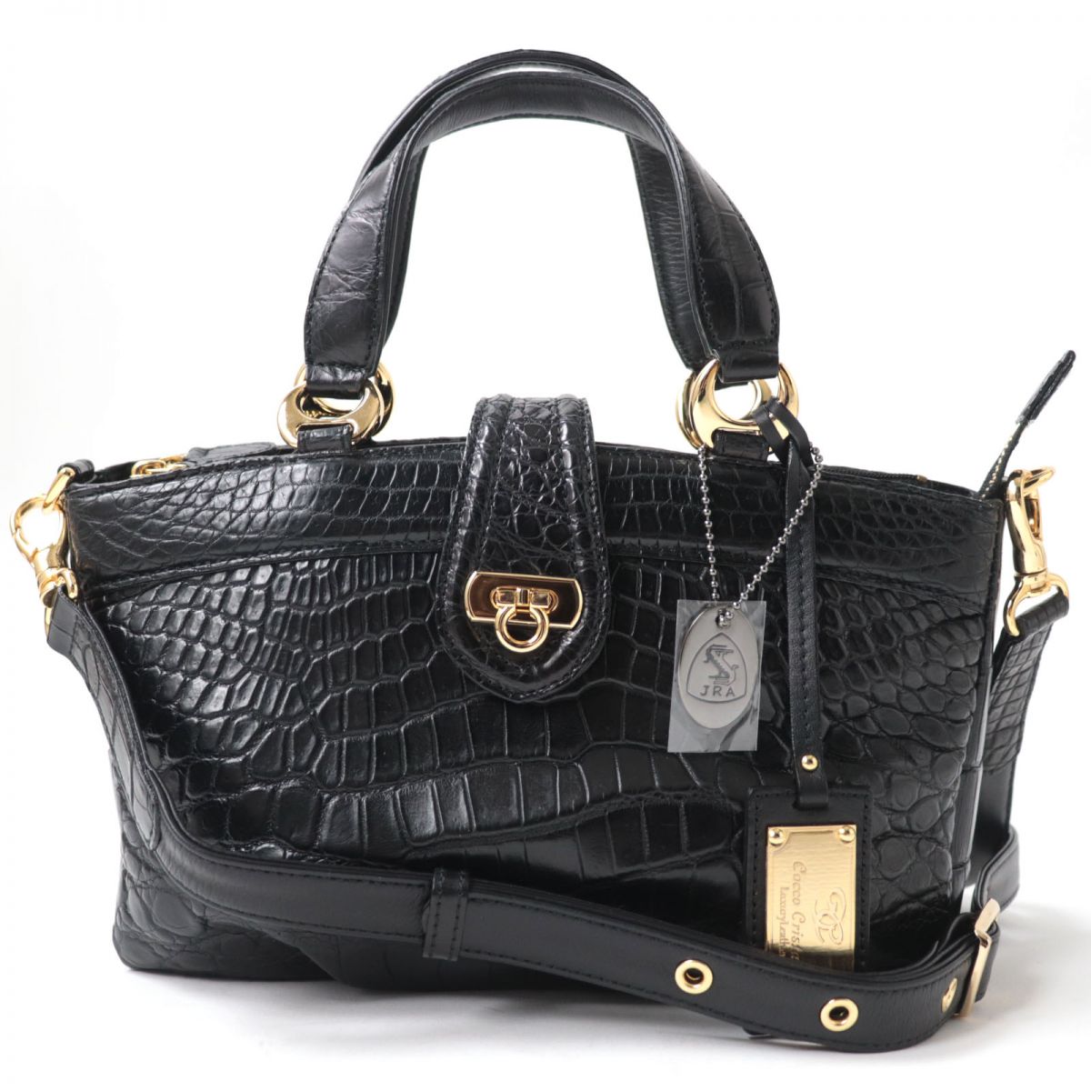 【楽天市場】極美品☆CoccoCristallo コッコクリスターロ JRAタグ付 マットクロコダイルレザー 2WAY ショルダーバッグ ...