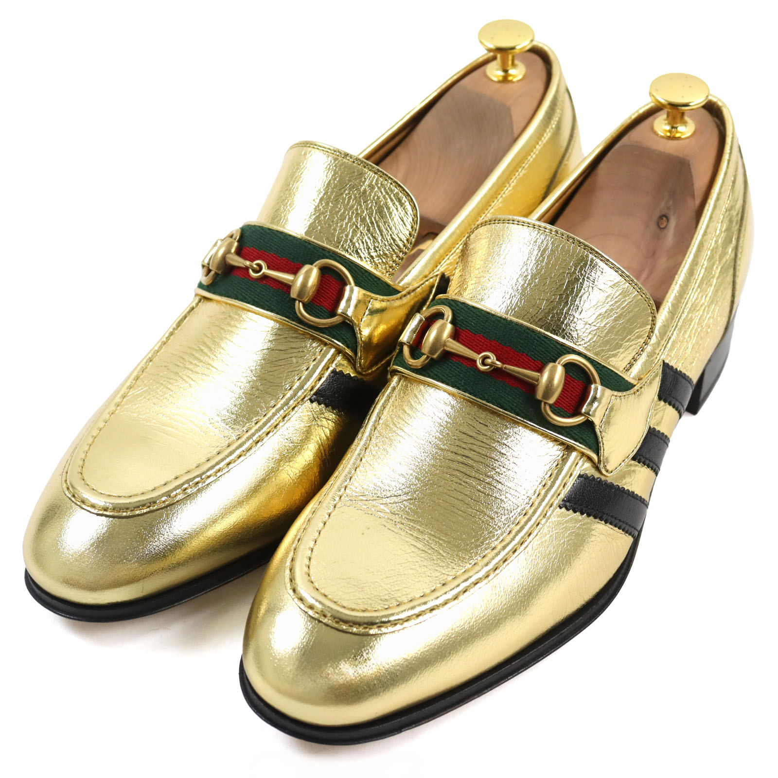 【楽天市場】【ドンドン見直し】未使用品 GUCCI グッチ adidas アディダス 702283 メタリックレザー シェリーライン 3 ...