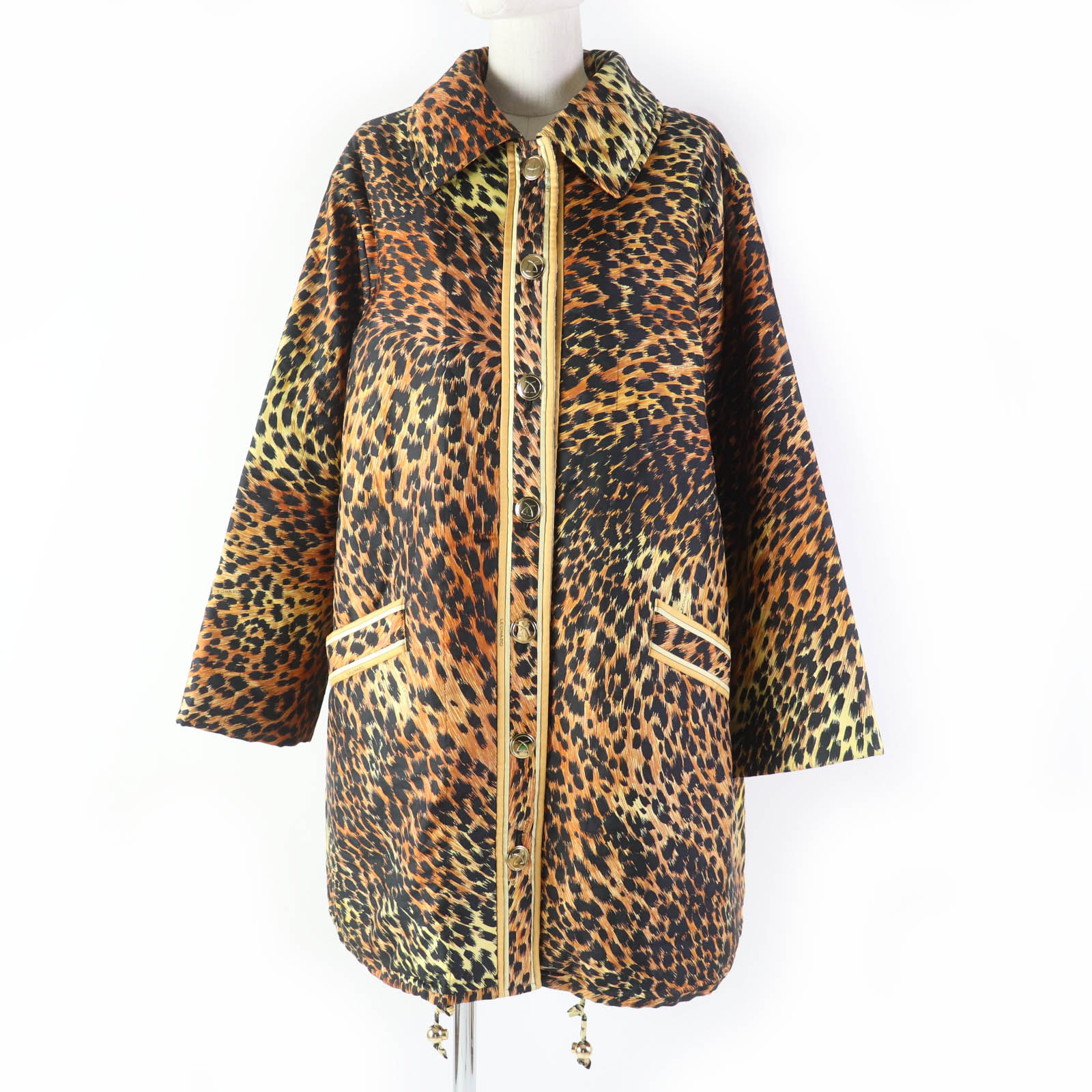 【楽天市場】美品☆LEONARD FASHION レオナール ファッション 0328451 シルク100％ レオパード柄 中綿入り コート ブラウン系 9AR 日本製 レディース【中古】：衣類 ...