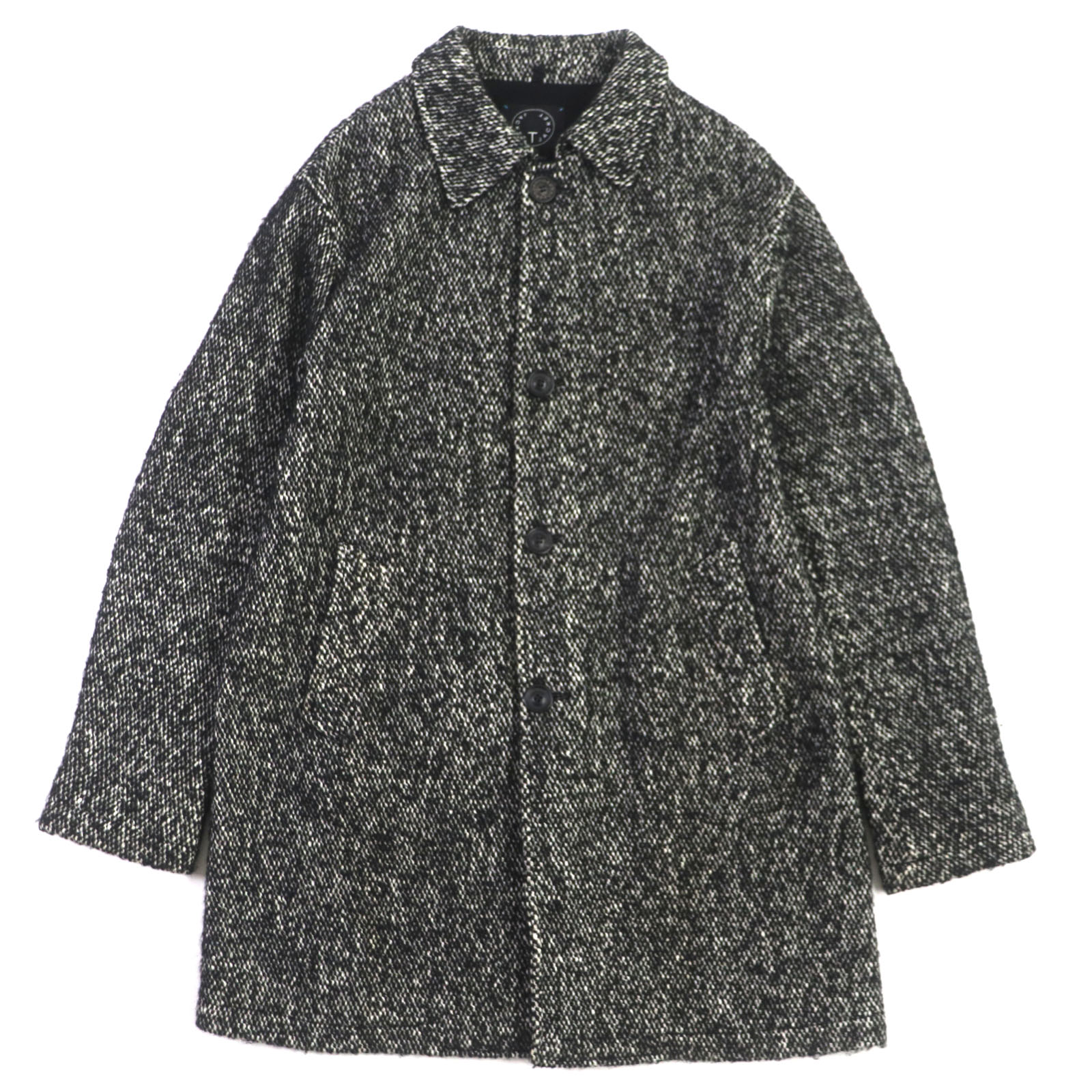 【楽天市場】極美品 T-JACKET ティージャケット CLAUDIO TONELLO アルパカ混 ロゴ入りボタン ニット ステンカラーコート ...