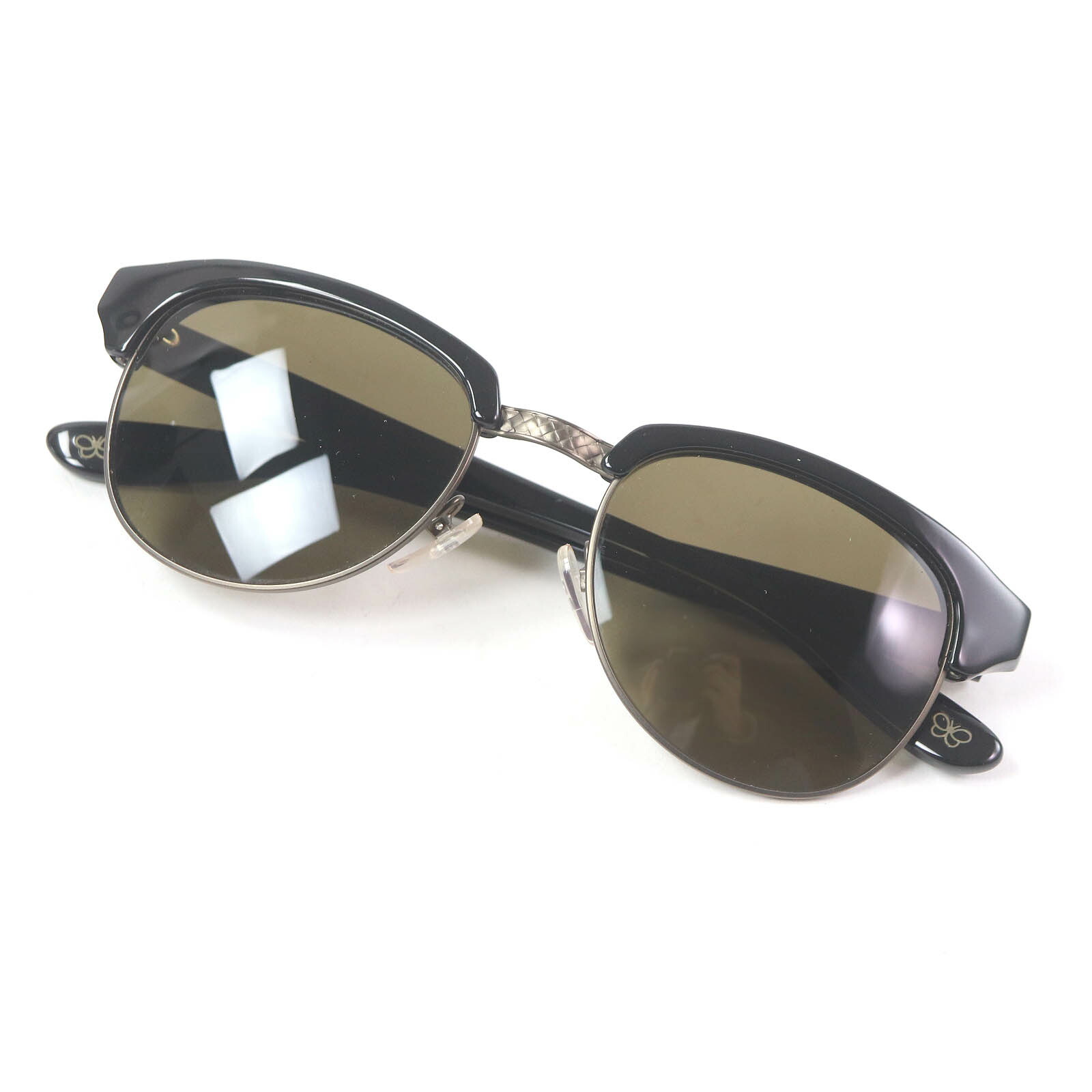 【楽天市場】美品 BOTTEGAVENETA ボッテガヴェネタ BV202 イントレチャート ハーフリム サングラス アイウェア ブラック ...