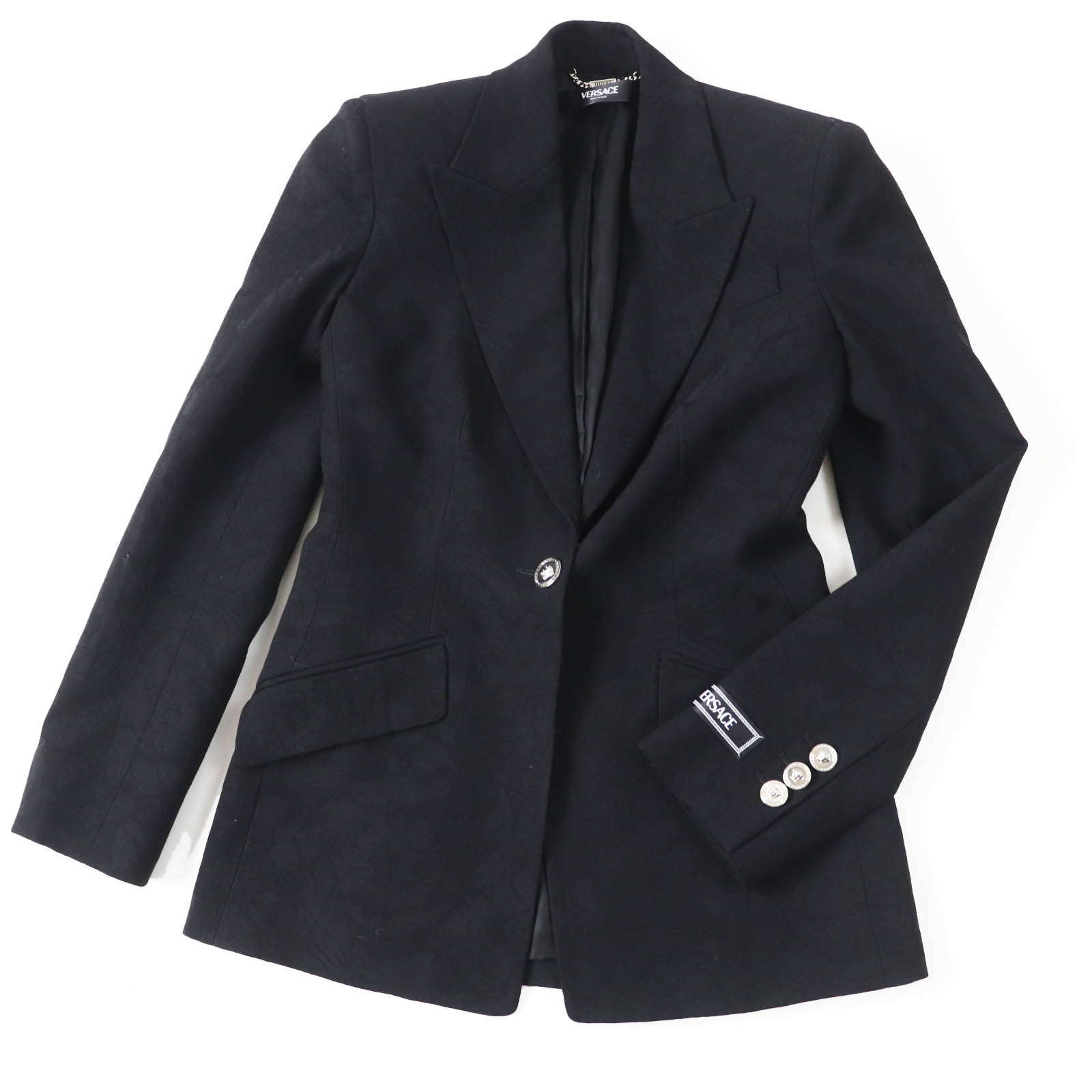 【楽天市場】極美品 VERSACE ヴェルサーチ 2023年製 1009095／1014165 メデューサボタン バロック柄 ジャガード ...