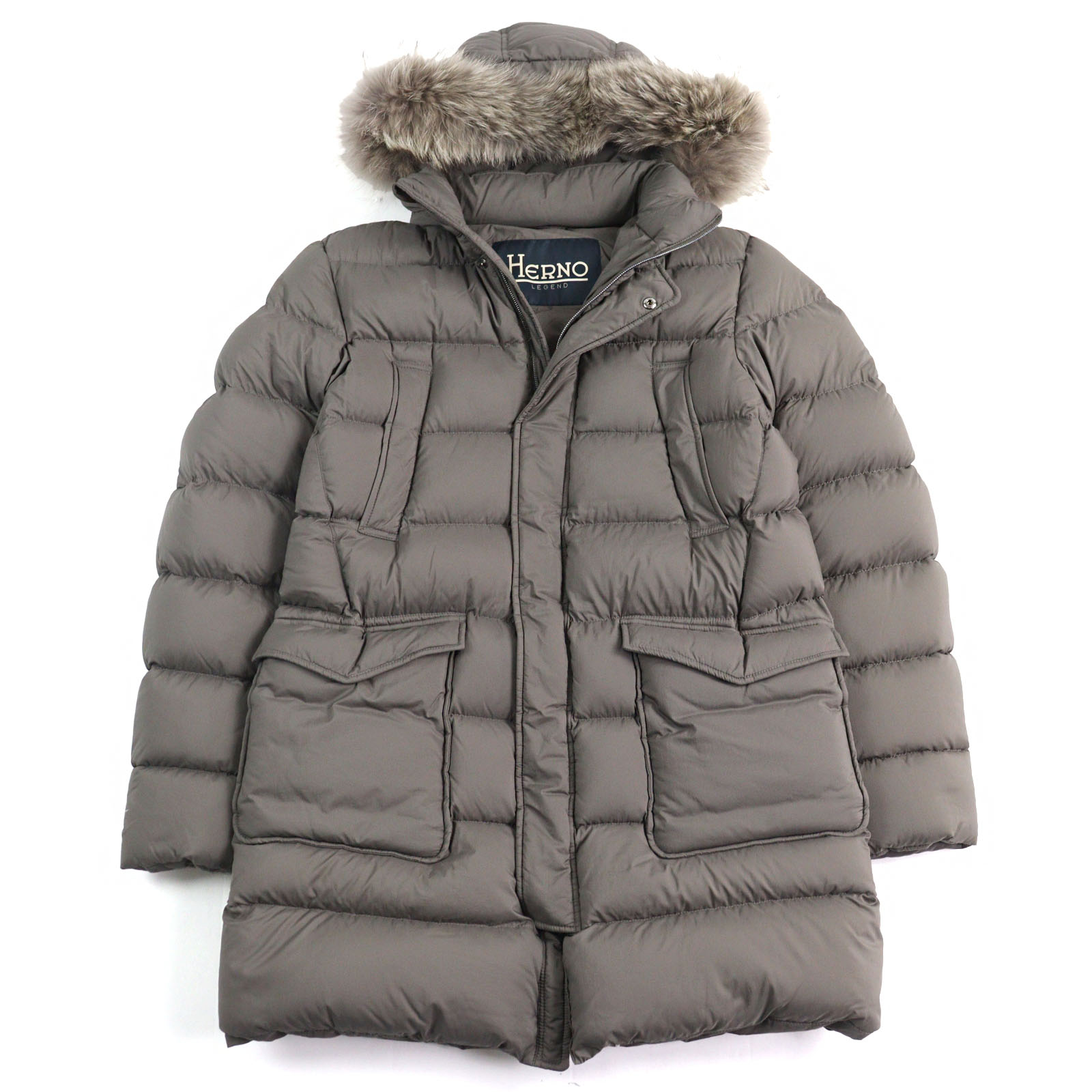 【楽天市場】極美品 Herno ヘルノ PI003ULE LEGEND レジェンド コヨーテファー ウォーターレペレントストレッチライトナイロン N-3Bタイプ フーディダウンコート グレー ...