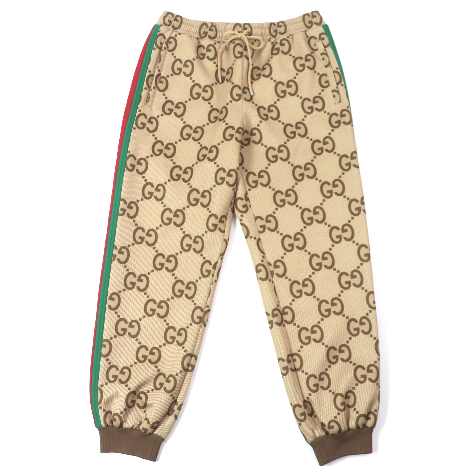 【楽天市場】美品 GUCCI グッチ 22SS 715192 Jumbo GG Jogging Pant ジャンボGG ウェブストライプ ジョギングパンツ ブラウン系 L イタリア製 正規品 ...